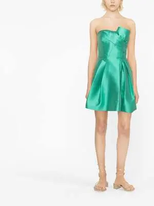 Alberta Ferretti Gathered-detail Strapless Minidress