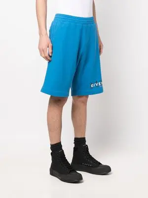 Givenchy Logo Print Cotton Shorts