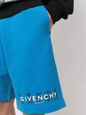Givenchy Logo Print Cotton Shorts