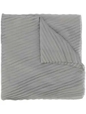 Emporio Armani Pleated Oversized Scarf - Silver