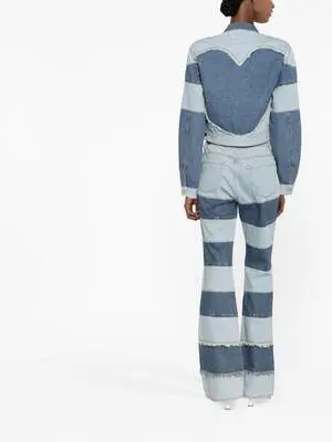 Andersson Bell Mahina Patchwork-striped Denim Jacket