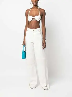Blumarine High-rise Wide-leg Jeans - White