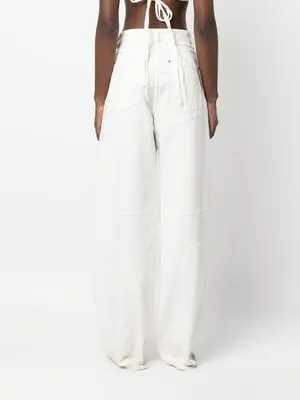 Blumarine High-rise Wide-leg Jeans - White