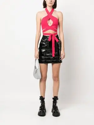 MSGM Ribbed-knit Crop Top