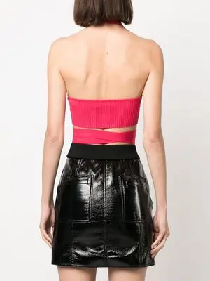 MSGM Ribbed-knit Crop Top