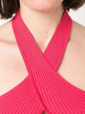 MSGM Ribbed-knit Crop Top