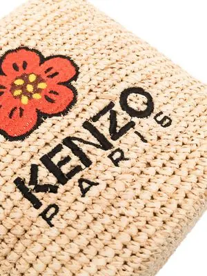 Kenzo Boke Flower Straw Crossbody Bag