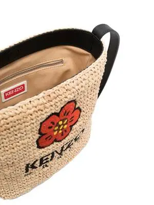 Kenzo Boke Flower Straw Crossbody Bag