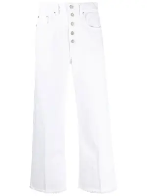 Polo Ralph Lauren Cropped Wide-leg Jeans - White