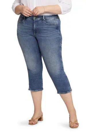 NYDJ Chloe Side Slit Capri Jeans - Loire