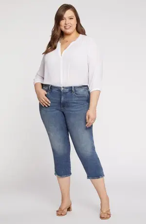 NYDJ Chloe Side Slit Capri Jeans - Loire