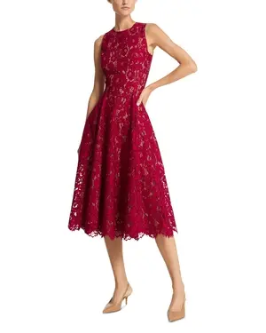 Michael Kors Floral Lace Midi Dress