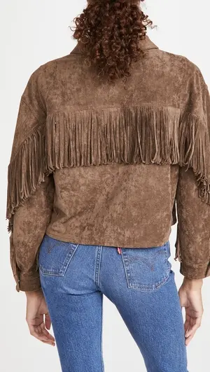 Blanknyc Faux Suede Fringe Jacket