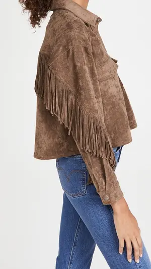 Blanknyc Faux Suede Fringe Jacket