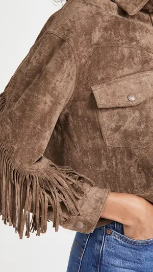 Blanknyc Faux Suede Fringe Jacket