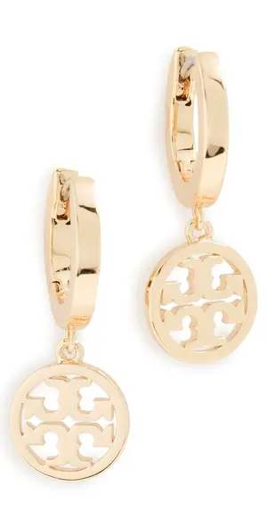 Tory Burch Icon Huggie Hoop Earrings - Tory Gold