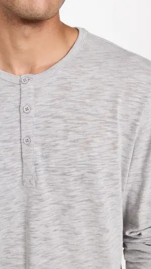 ATM Anthony Thomas Melillo Destroyed Henley - Heather Grey