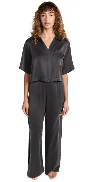 Lunya Washable Silk High Rise Pant Set One-color