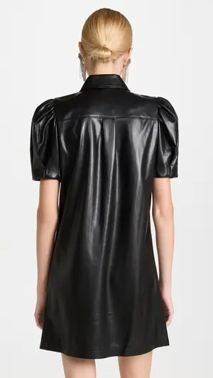 Alice + Olivia Jem Vegan Leather Dress - Black