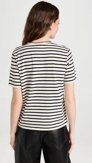 Kule Modern Short Sleeve Tee - Cream/navy