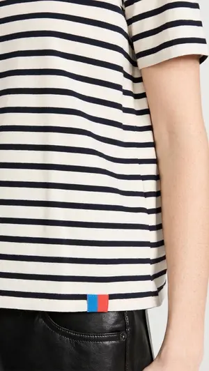 Kule Modern Short Sleeve Tee - Cream/navy