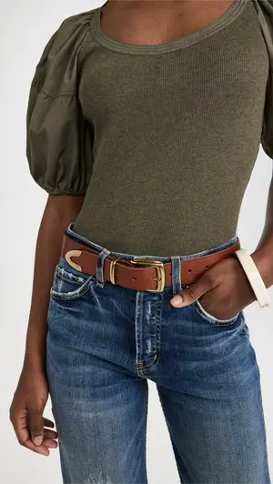 Madewell Leather Western Belt - English Saddle