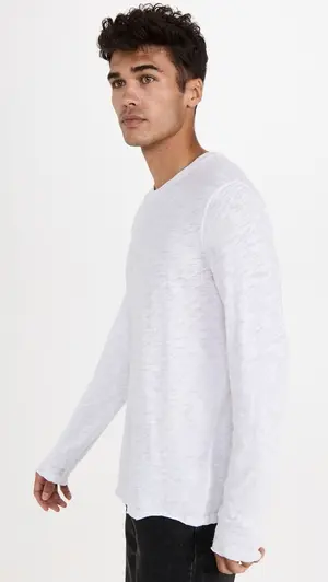 ATM Anthony Thomas Melillo Slub Jersey Destroyed Wash Crew Neck Tee