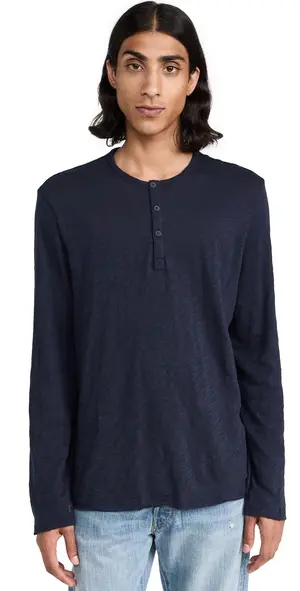 ATM Anthony Thomas Melillo Destroyed Wash Henley - Midnight