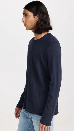 ATM Anthony Thomas Melillo Destroyed Wash Henley - Midnight