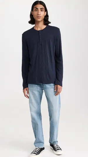 ATM Anthony Thomas Melillo Destroyed Wash Henley - Midnight