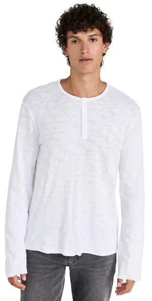 ATM Anthony Thomas Melillo Destroyed Wash Henley - White