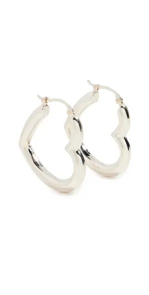 ARIEL GORDON Heart Hoop Earrings - Sterling Silver