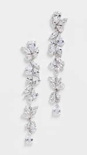 Shashi Fallen Leaf Pear Zirconia Drop Earrings
