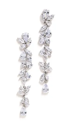 Shashi Fallen Leaf Pear Zirconia Drop Earrings