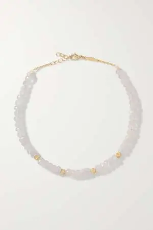 Jacquie Aiche 14-karat Gold, Moonstone And Diamond Anklet