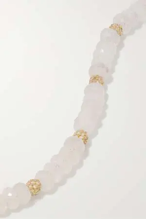Jacquie Aiche 14-karat Gold, Moonstone And Diamond Anklet