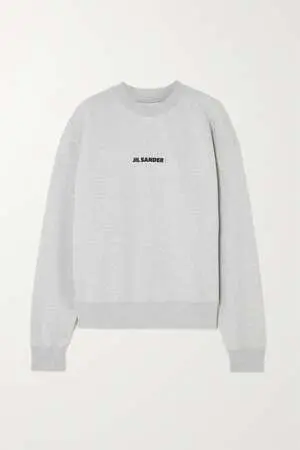 JIL SANDER Printed Cotton-jersey Sweatshirt - Gray