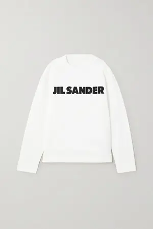 JIL SANDER Printed Cotton-jersey Sweatshirt - White