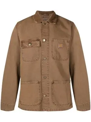 Carhartt Work In Progress Logo-patch Button Jacket - Brown