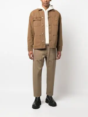 Carhartt Work In Progress Logo-patch Button Jacket - Brown
