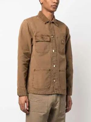 Carhartt Work In Progress Logo-patch Button Jacket - Brown