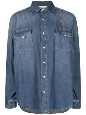 Alexander McQueen Long-sleeved Buttoned Denim Shirt