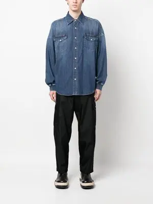 Alexander McQueen Long-sleeved Buttoned Denim Shirt
