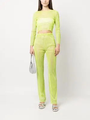 SANTA BRANDS Rhinestone-embellished Straight Trousers - Green