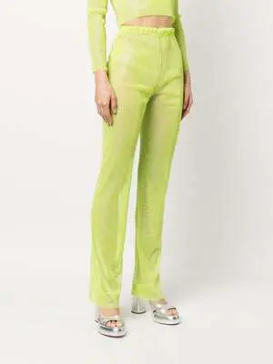 SANTA BRANDS Rhinestone-embellished Straight Trousers - Green