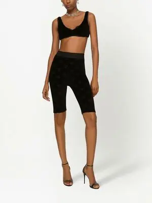 Dolce & Gabbana Dg-logo Flocked Bralette Top