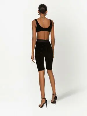 Dolce & Gabbana Dg-logo Flocked Bralette Top