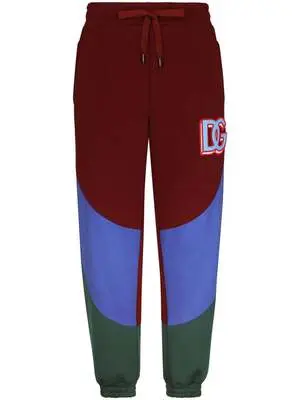 Dolce & Gabbana Logo-patch Colour-block Sweatpants - Red