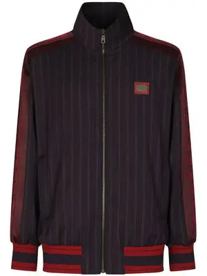 Dolce & Gabbana Pinstripe Logo-tape Track Jacket
