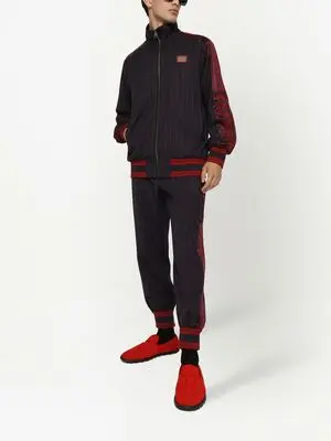 Dolce & Gabbana Pinstripe Logo-tape Track Jacket